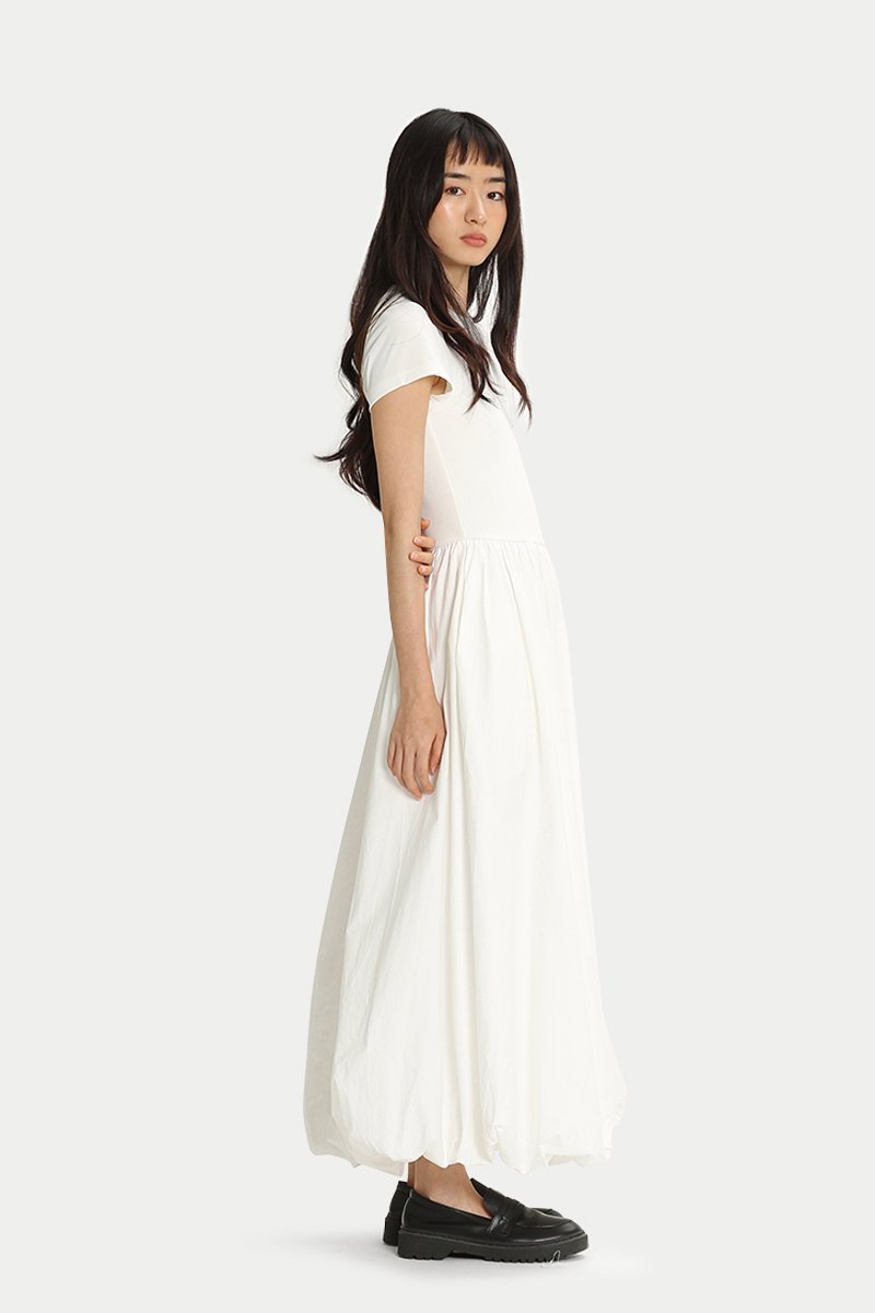 CHERINE CLOUD TEE DRESS IN WHITE