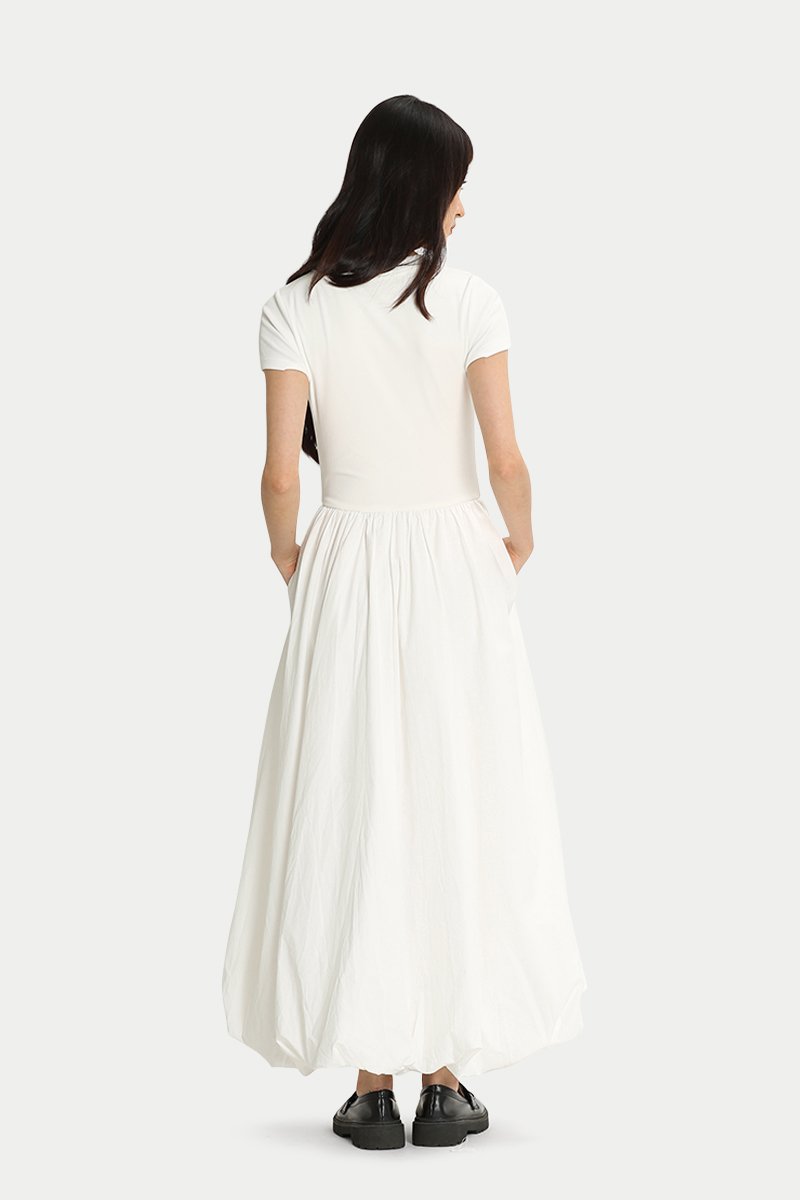 CHERINE CLOUD TEE DRESS IN WHITE