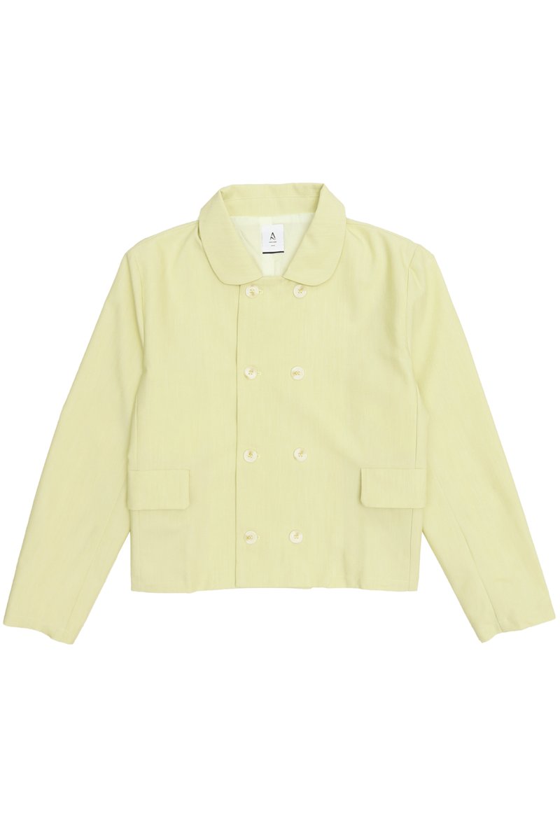 ARCADE X NATHANIELFONG CROPPED PEA COAT IN LEMON