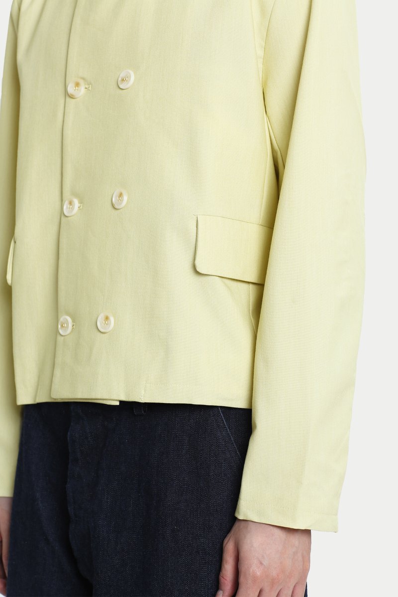 ARCADE X NATHANIELFONG CROPPED PEA COAT IN LEMON