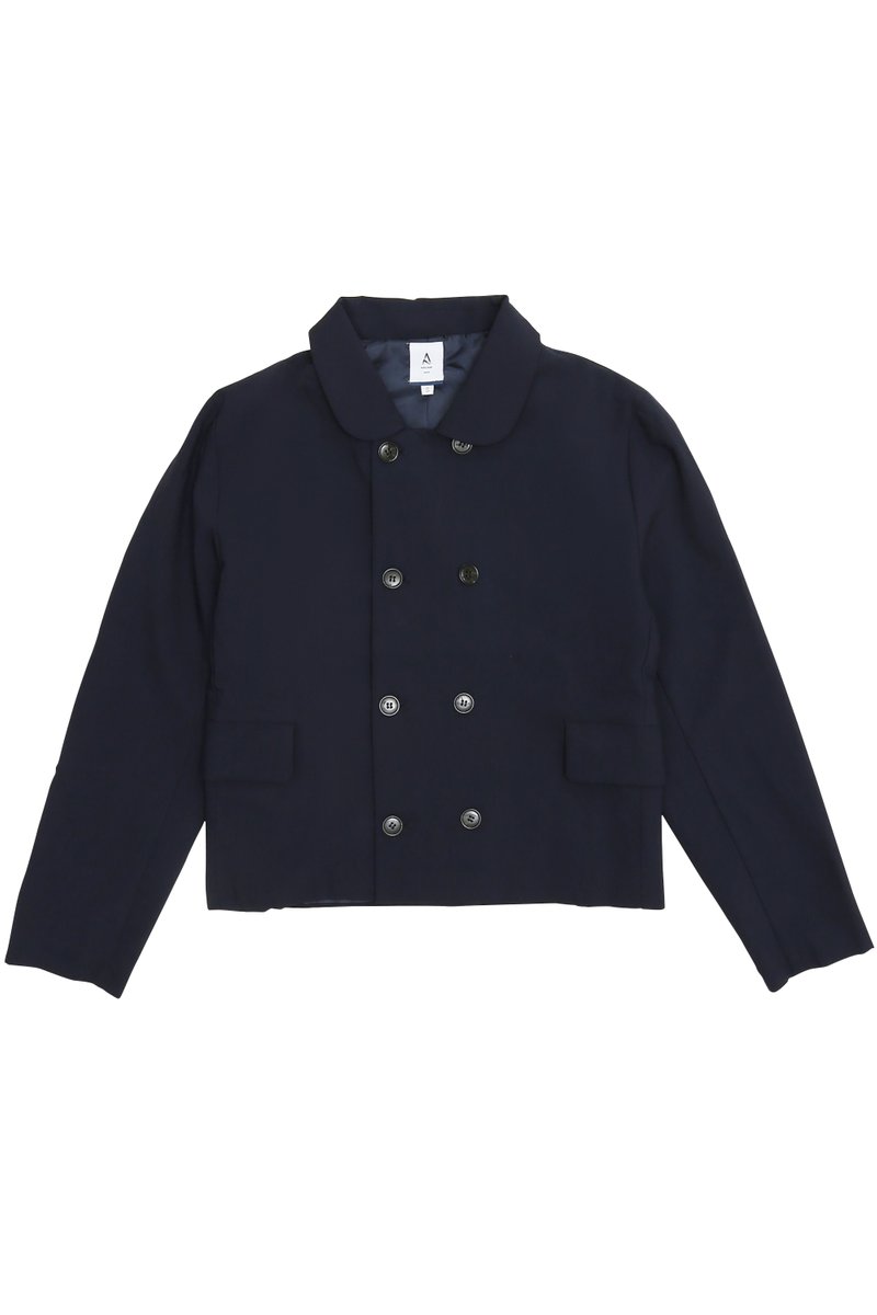 ARCADE X NATHANIELFONG CROPPED PEA COAT IN NAVY