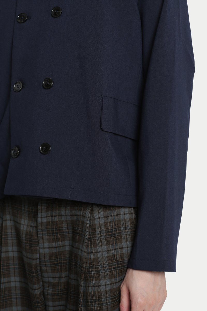 ARCADE X NATHANIELFONG CROPPED PEA COAT IN NAVY