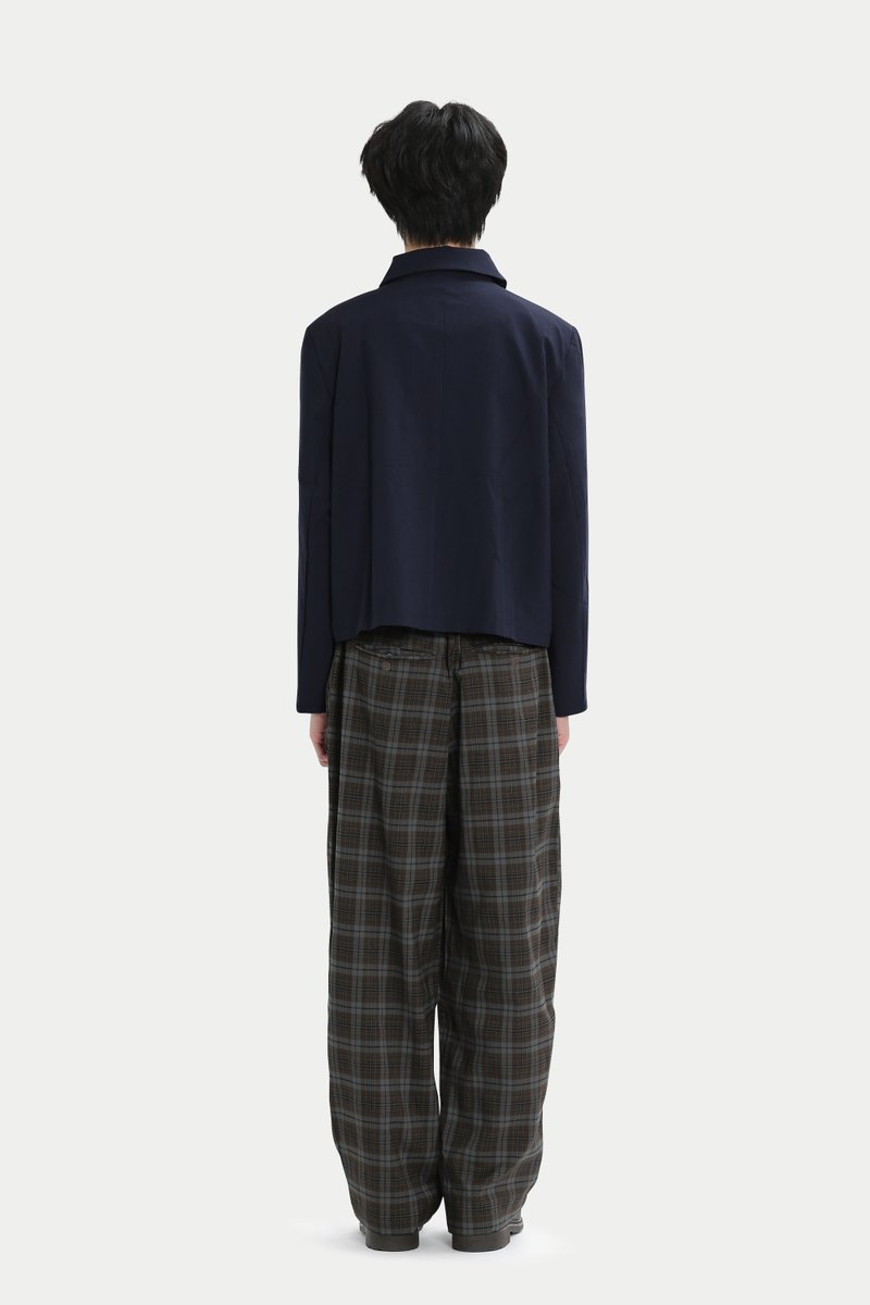 ARCADE X NATHANIELFONG CROPPED PEA COAT IN NAVY