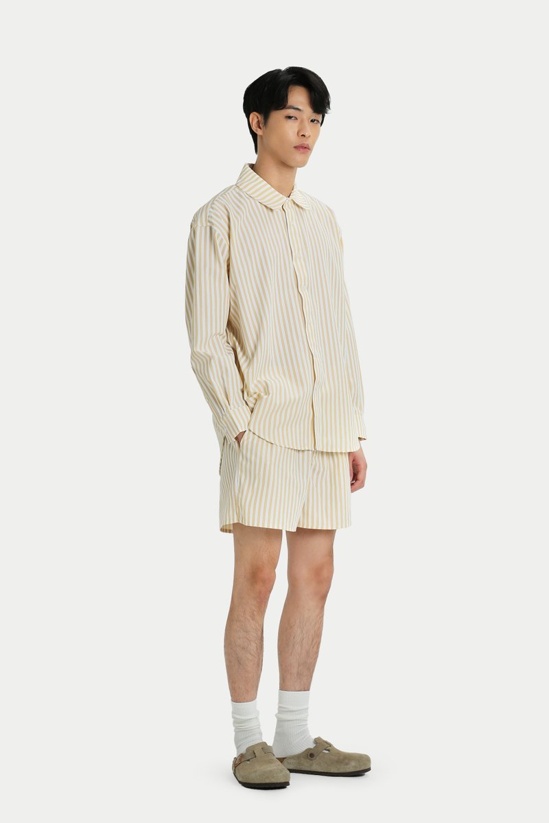 REMY OVERSIZED STRIPED SHIRT IN BUTTER