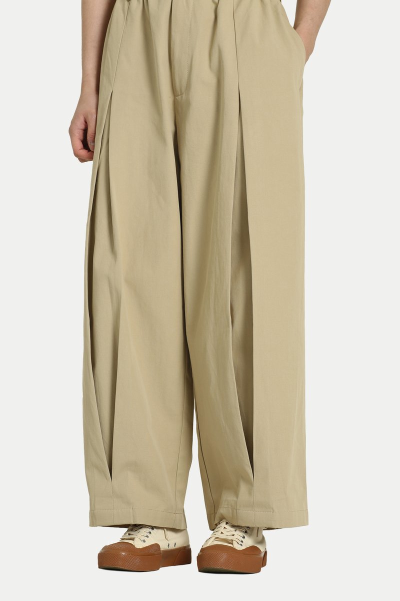 HARRISON BOX PLEAT TROUSERS IN SAND